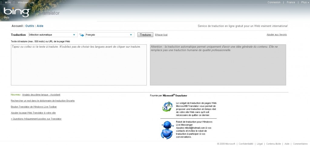 Bing Translator, Microsoft se lance dans la traduction automatique